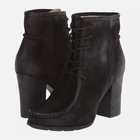 Frye | Shoes | Frye Parker Moc Ankle Black Oiled Suede Boots Booties ...